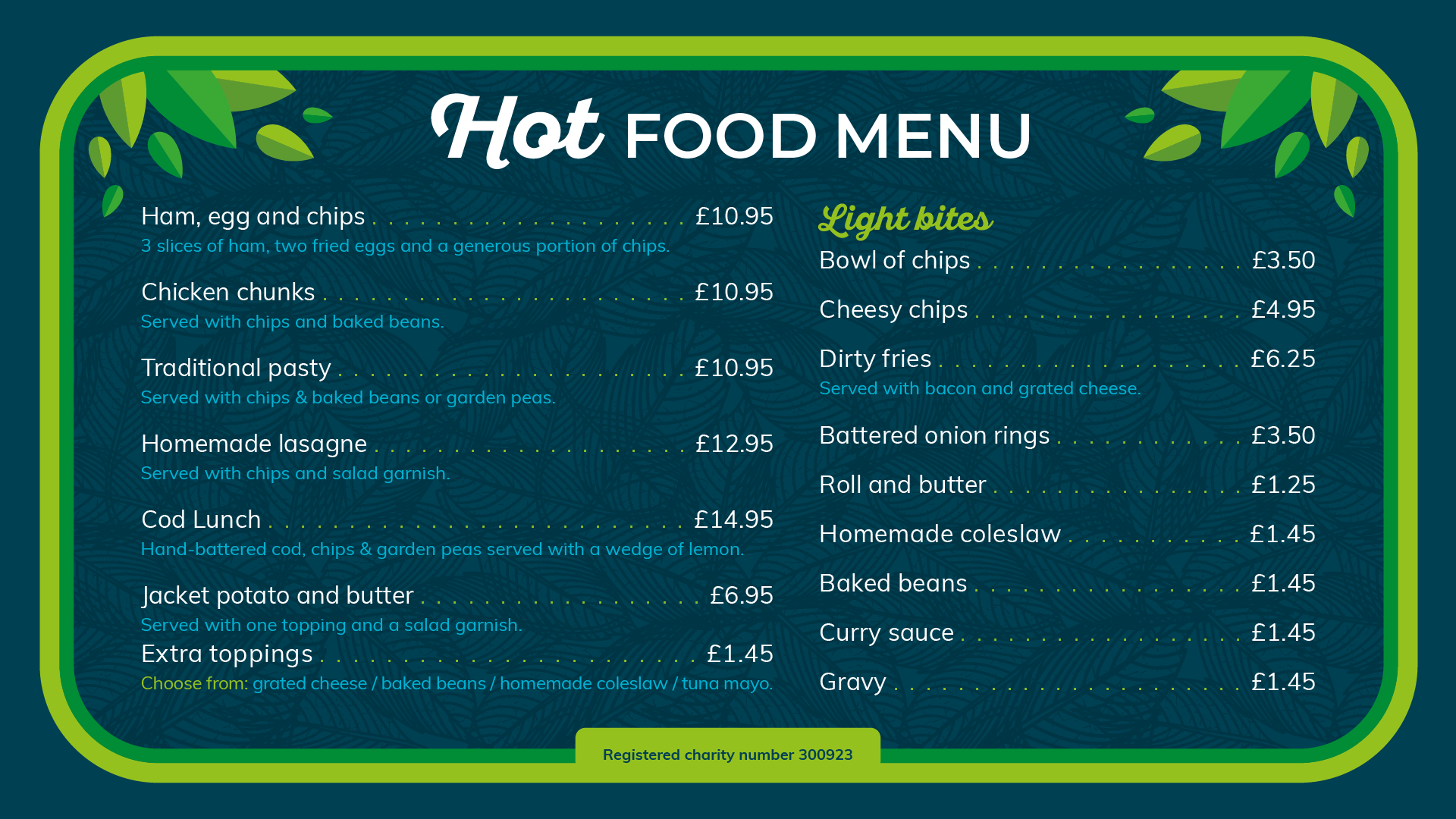 Restaurant Menu • Paignton Zoo